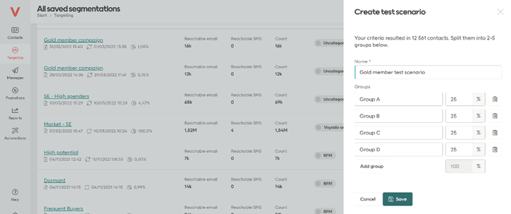 How to create test scenarios – Engage Help Center