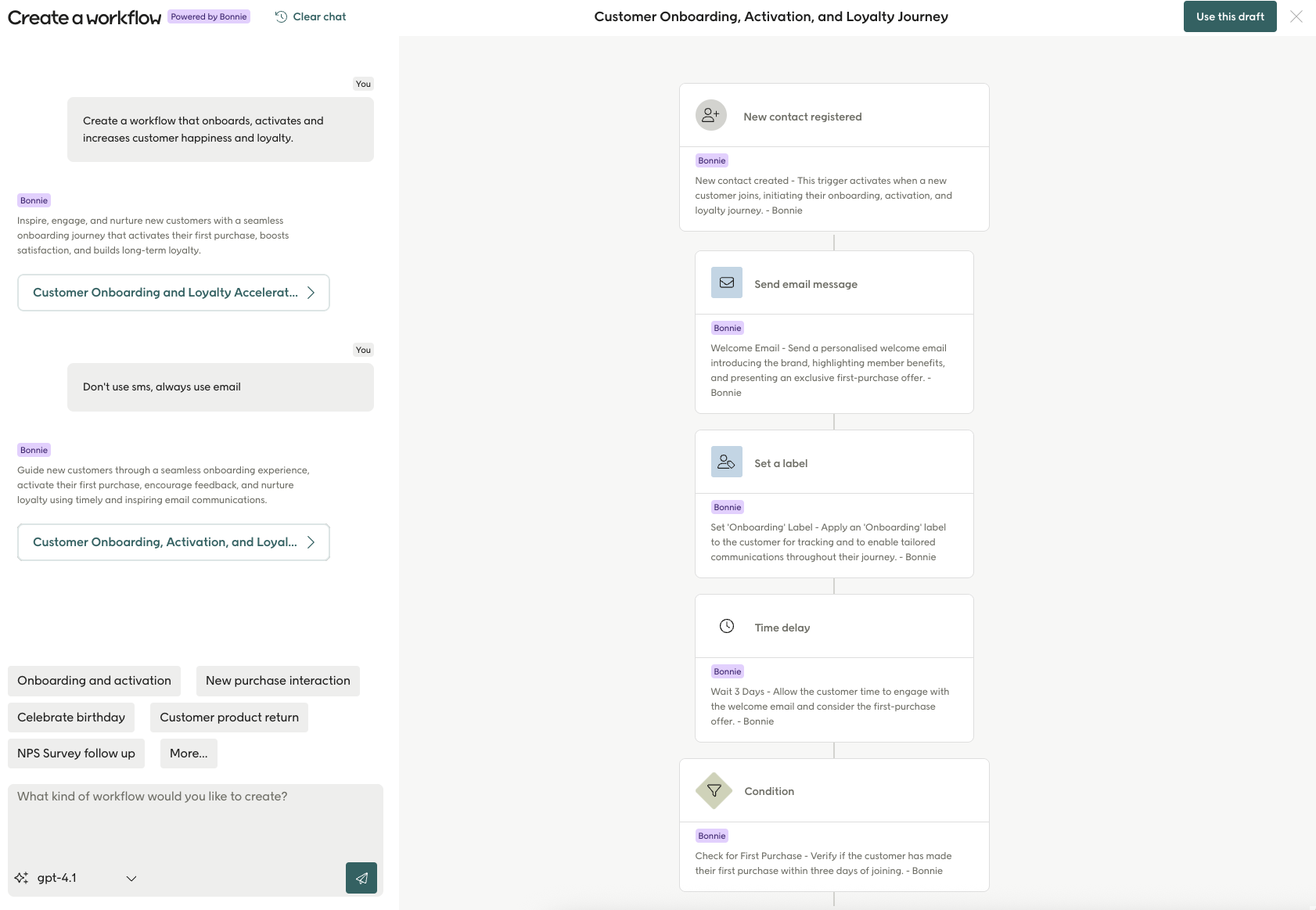 Creating automations with Bonnie AI – Engage Help Center